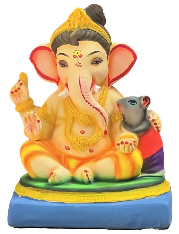 Buy online Undir Bal Ganesh Shadu Mati Ganpati Murti | 11 inch - Green ...